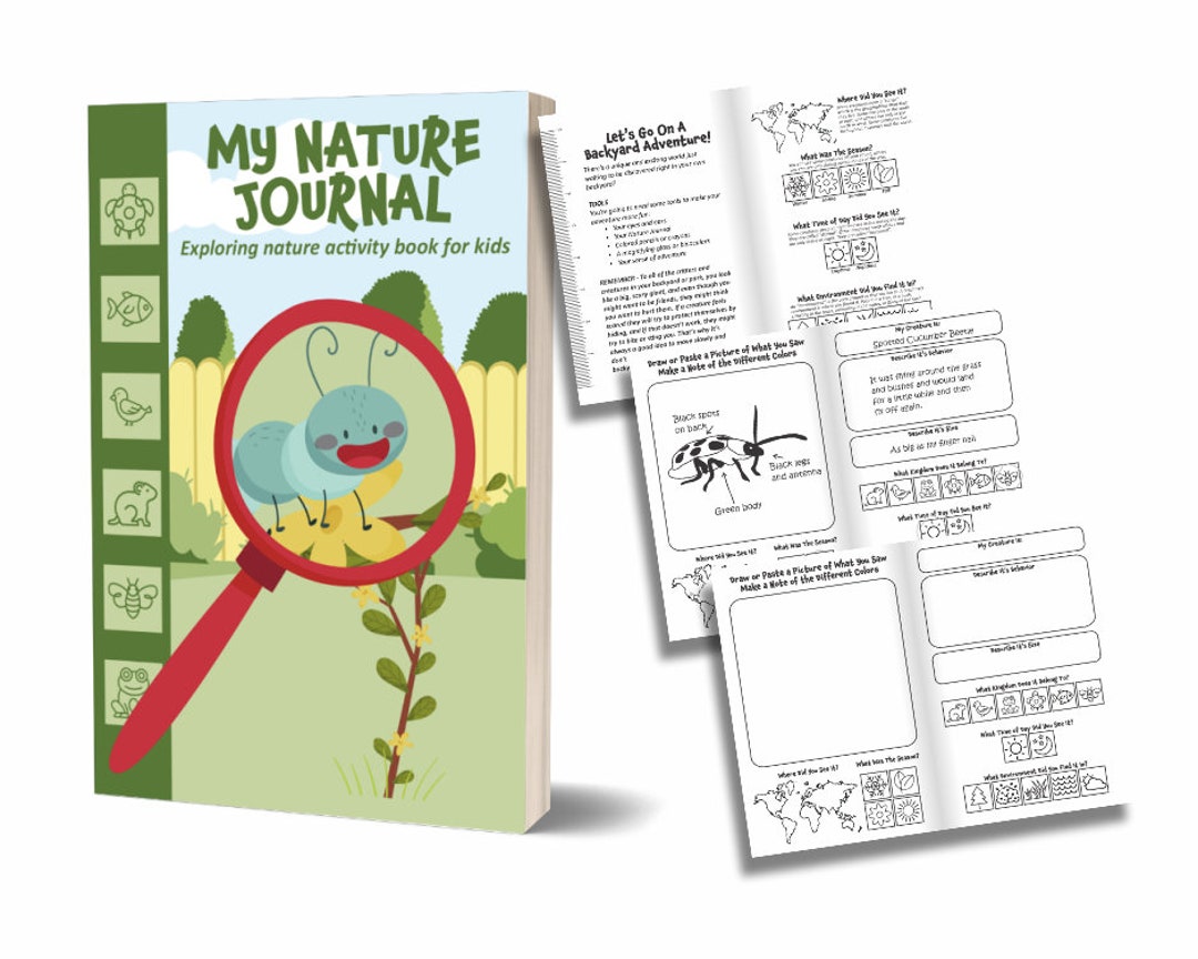 My Nature Journal Kids Activity Book: Fun Backyard Explorer Logbook for ...