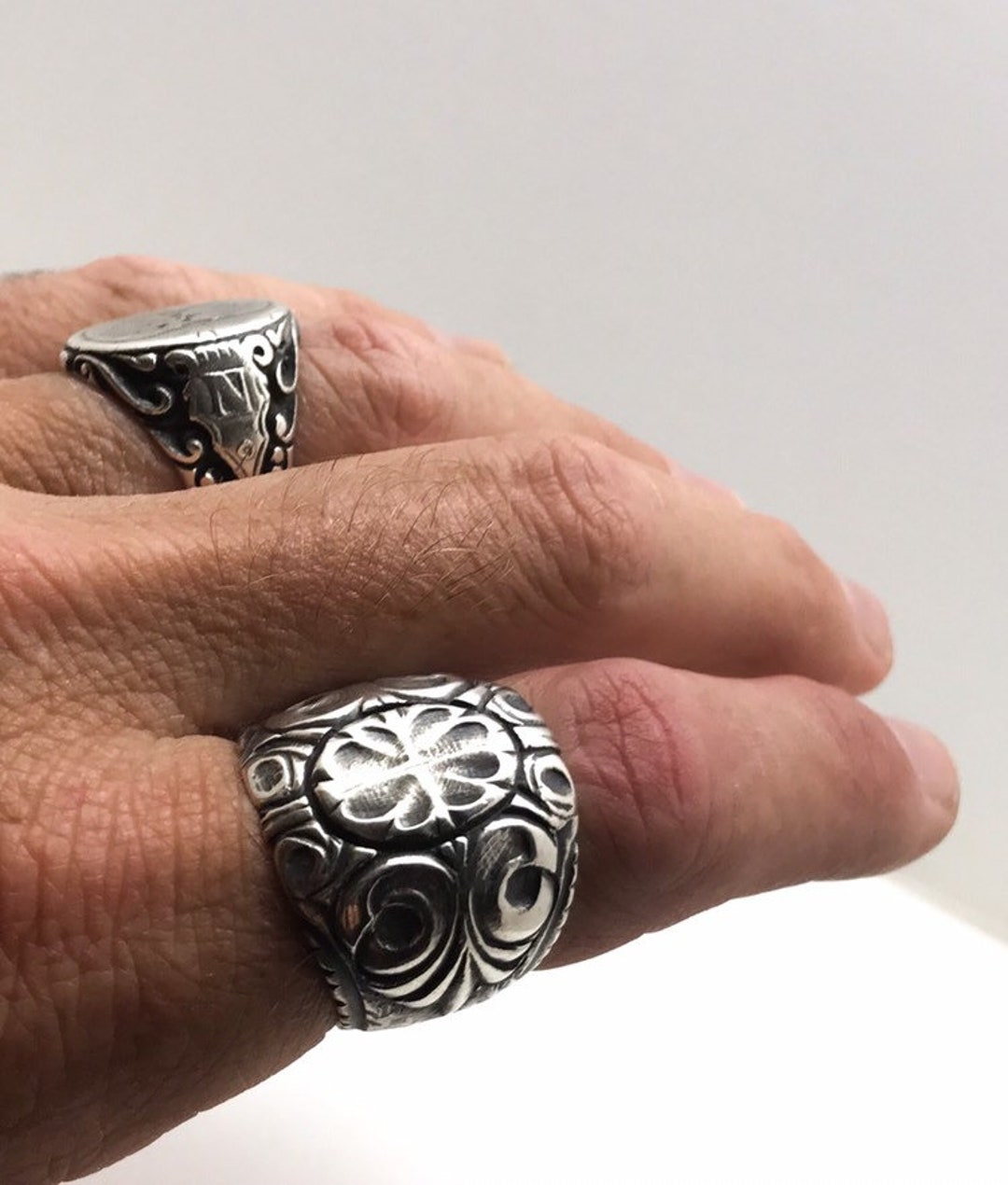A True Massive Men's Ring/silver Handmade Detailed Rings /lovely and ...