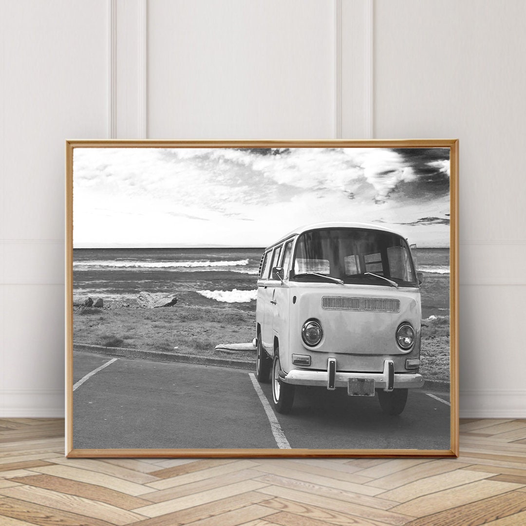 Printable VW Bus Decor Coastal Wall Art Tropical Prints - Etsy