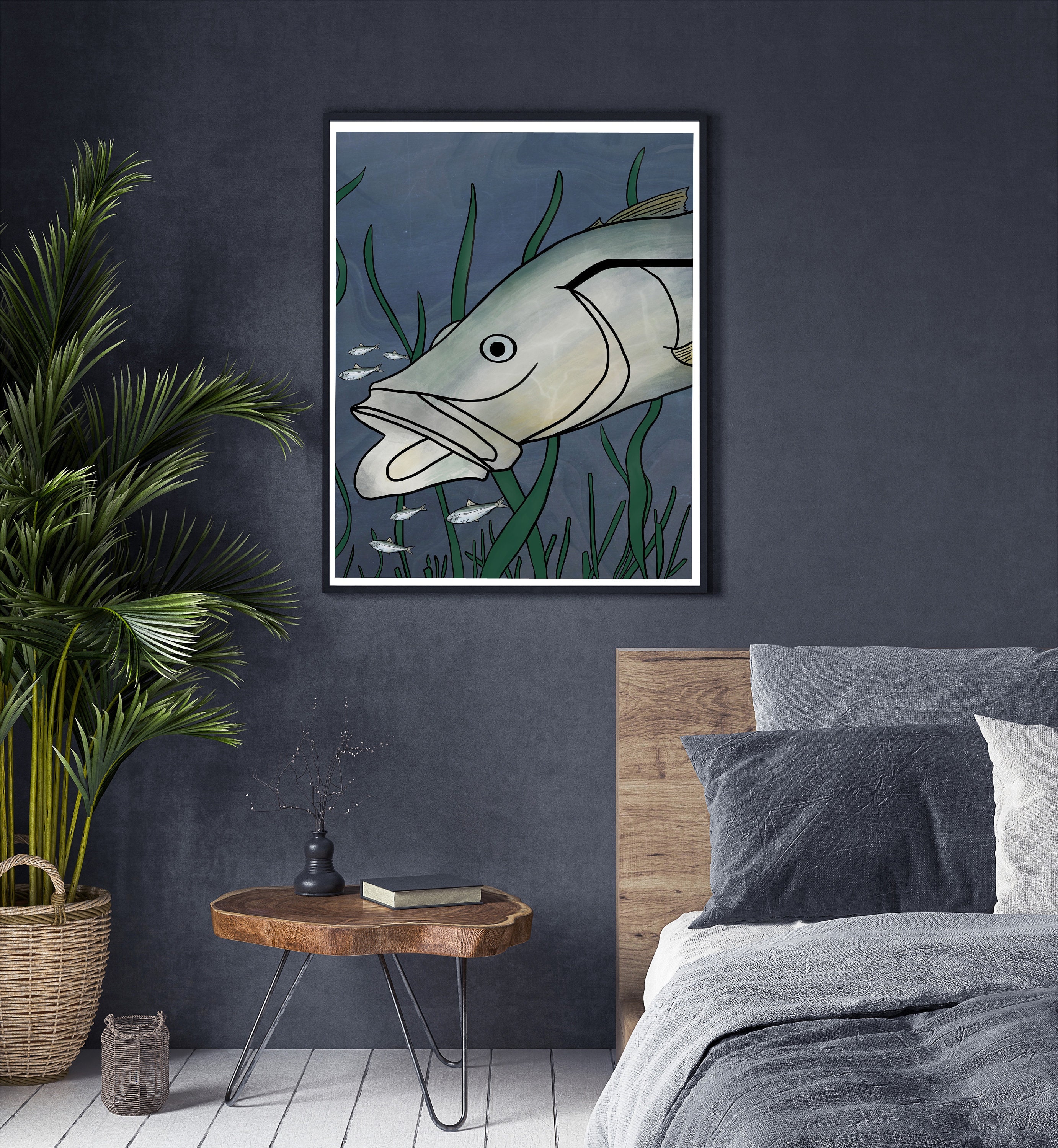 Snook impresión fish art fish drawing descarga digital - Etsy España