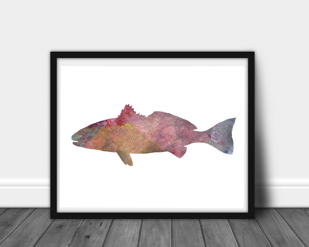 Abstract Redfish Print Fish Art Fish Drawing Wall Decor - Etsy