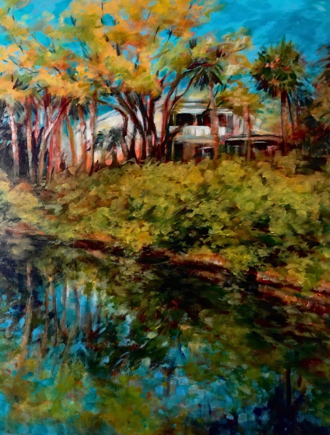 24 X 30 Original Painting, "maria Sanchez Lake", St. Augustine, Florida ...