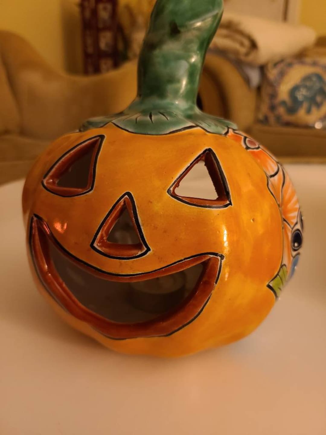 Hand Painted Ceramic Pumpkin - Etsy
