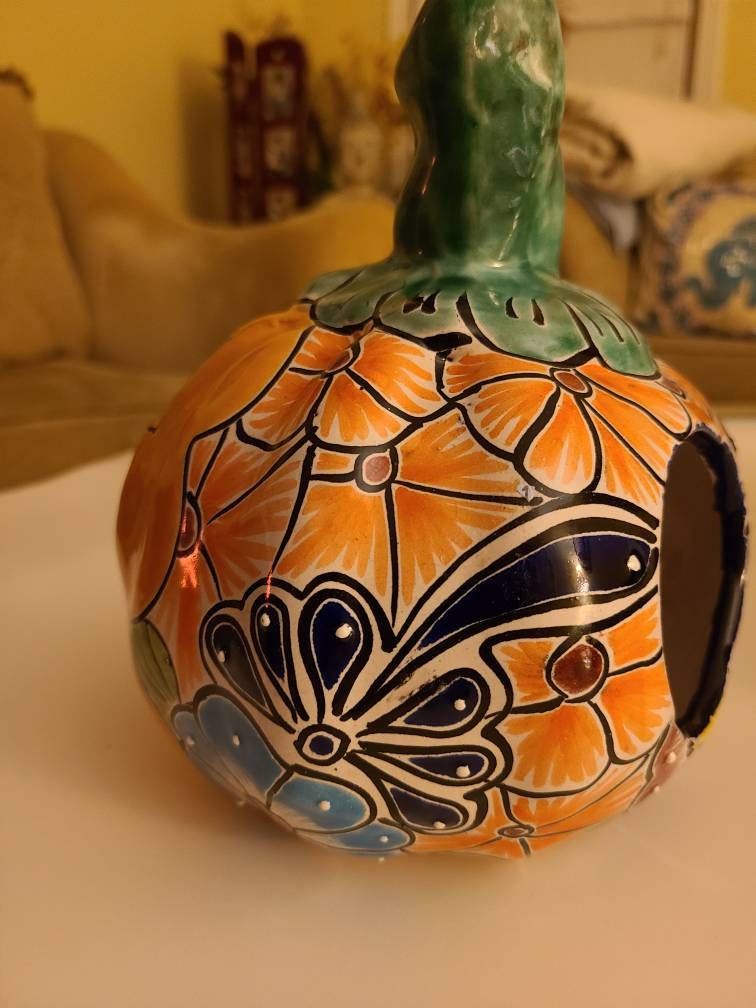 Hand Painted Ceramic Pumpkin - Etsy