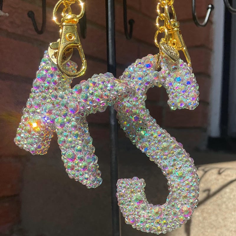 Initial Keychain - Etsy