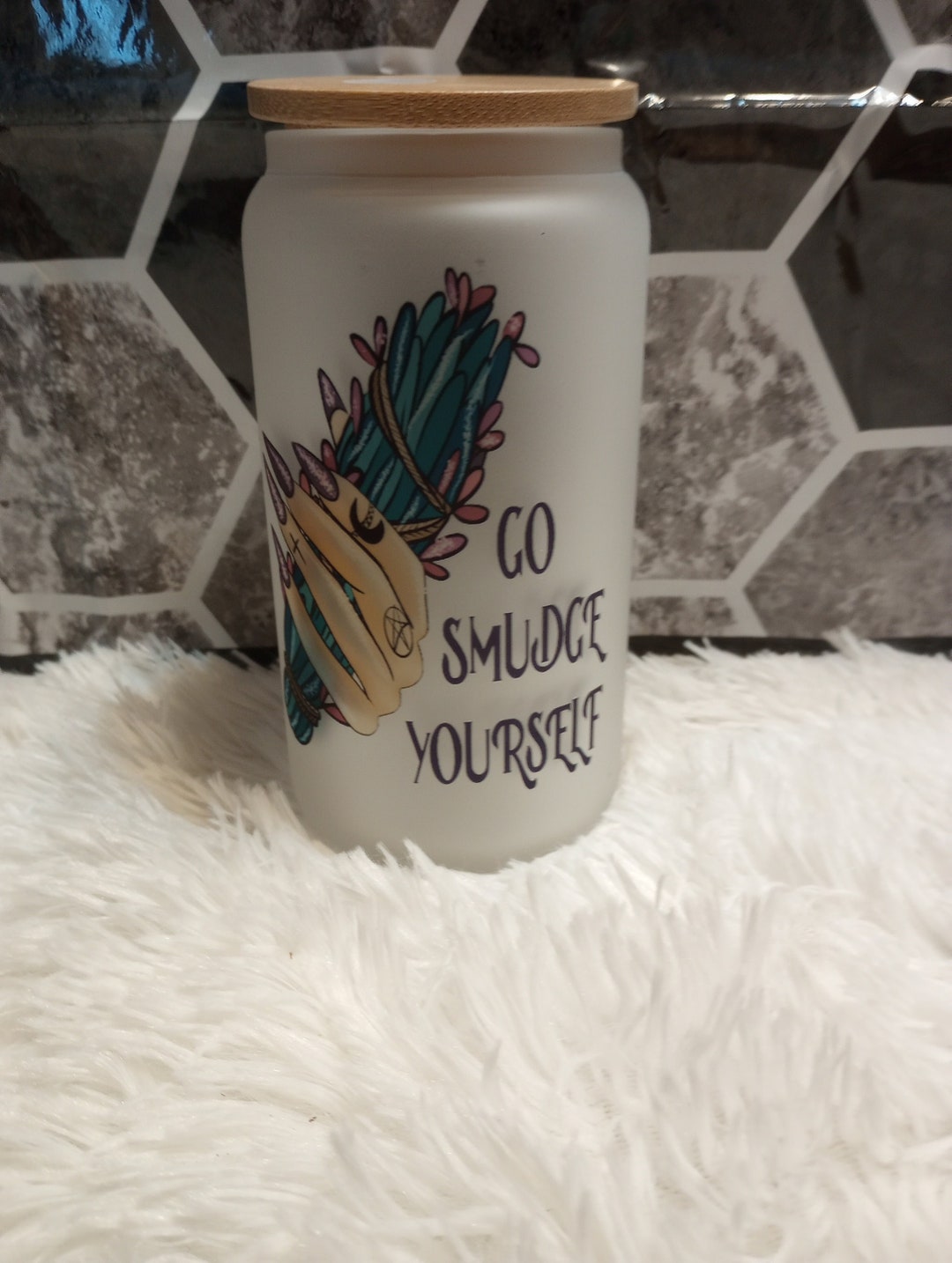 16oz Go Smudge Yourself Glass, Sage, White Witch, Witchy Gift, Goth ...