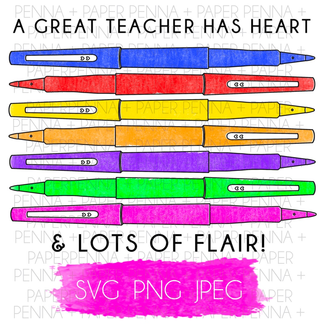 Great Teacher Flair Pens Sublimation SVG PNG JPEG Instant Download - Etsy