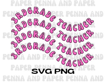 Retro Pre K Teacher Curved Bundle SVG PNG Instant Download - Etsy