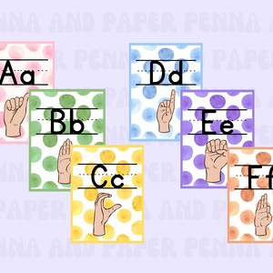 ASL Alphabet Abc's Pre K Elementary Classroom Homeschool Posters ...