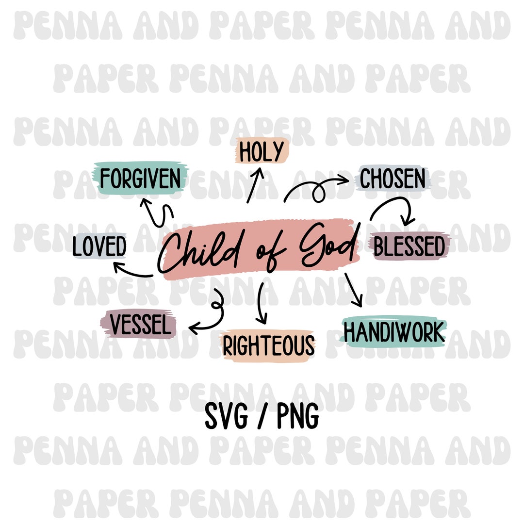 Child of God Attributes Black SVG PNG Files Sweatshirt Shirt Vinyl HTV ...