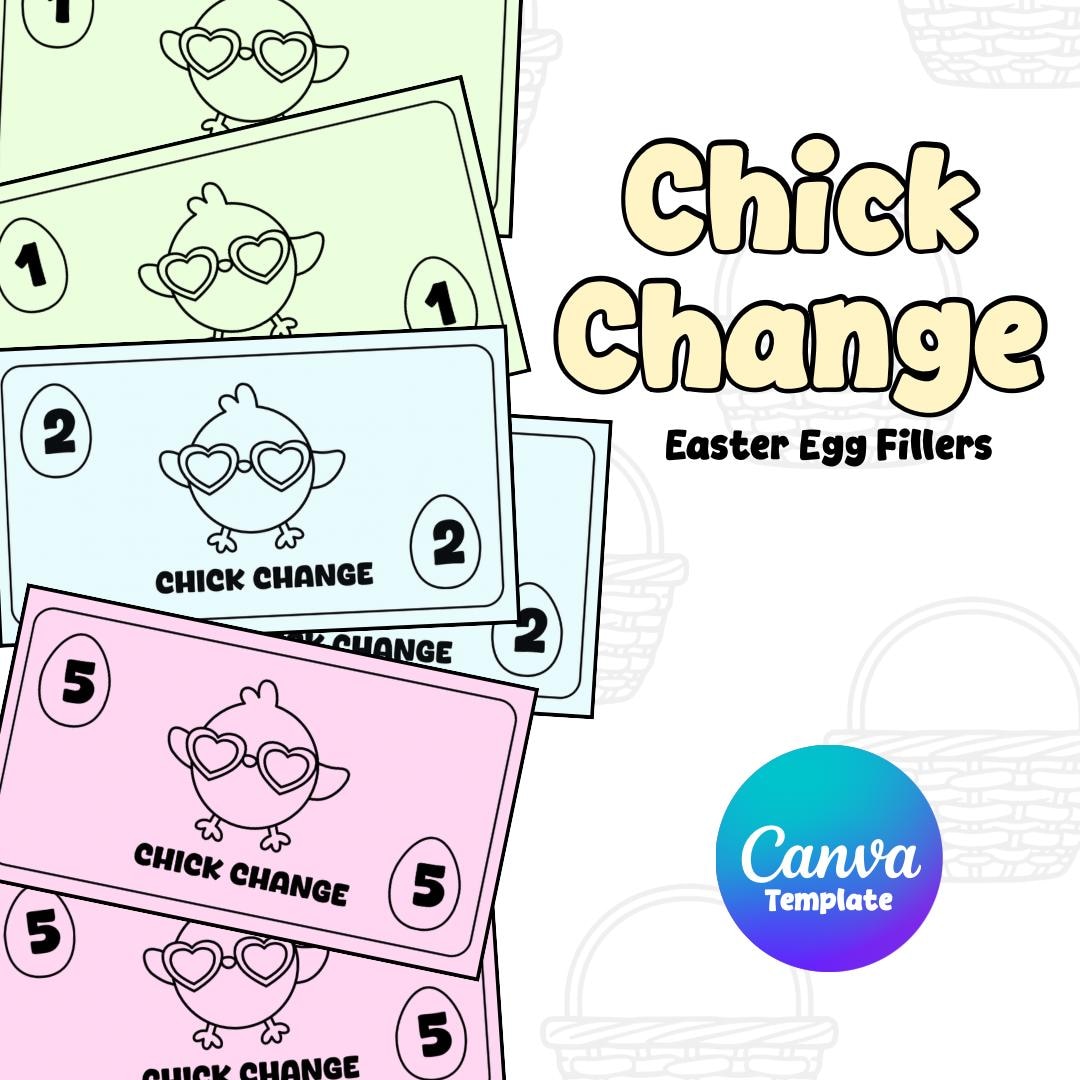 Chick Change Easter Egg Fillers, Canva Template (digital Download) - Etsy