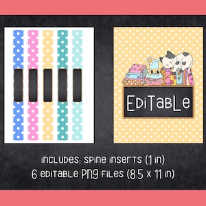 Retro School Supplies Polka Dot Binder Inserts PNG ZIP Instant Download ...