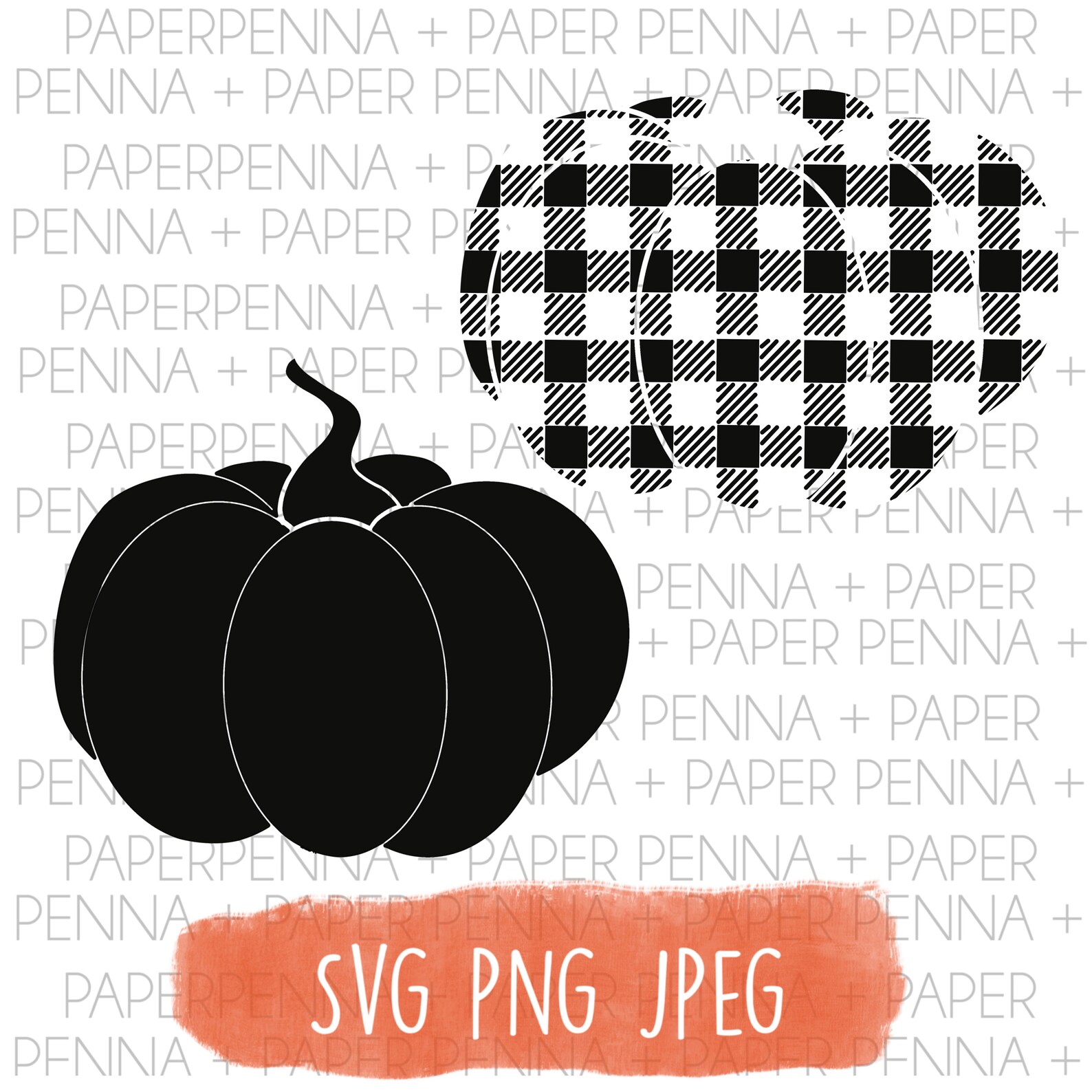 Plaid Pumpkin SVG PNG JPEG Instant Download - Etsy Israel