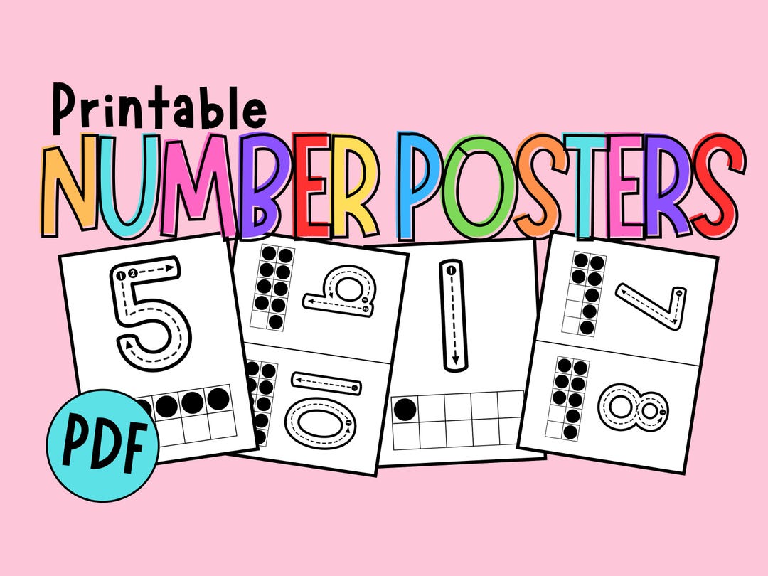 Printable Number Posters, Classroom Decor (PDF Download) - Etsy