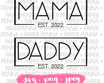 Mama Daddy Est 2020 SVG PNG JPEG Instant Download - Etsy