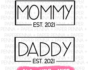 Mama Daddy Est 2020 SVG PNG JPEG Instant Download | Etsy