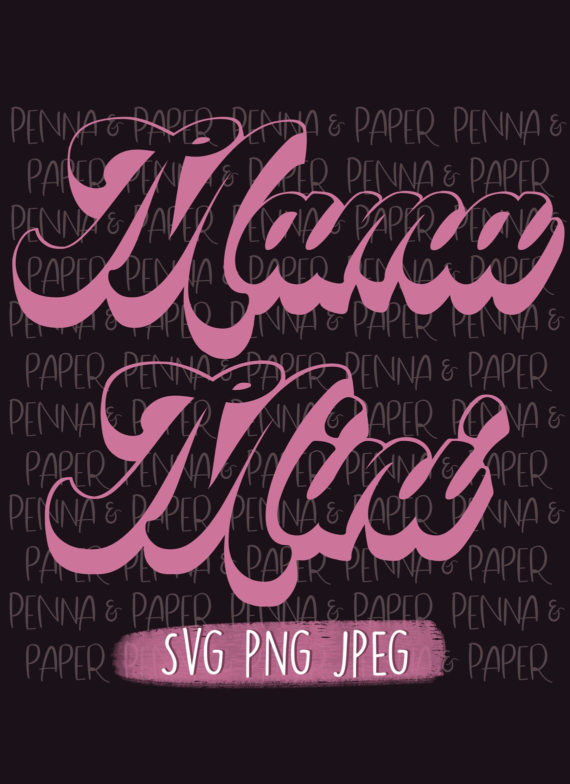 Retro Mama & Mini Knockout Combo SVG PNG JPEG Instant Download | Etsy