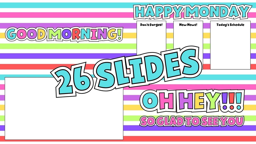 Rainbow Stripe Powerpoint Google Slides Templates for Teachers and ...