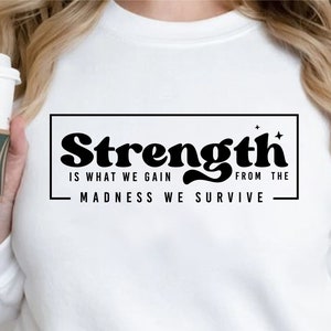Strength is What We Gain From the Madness Png , Positive Quote Svg ...
