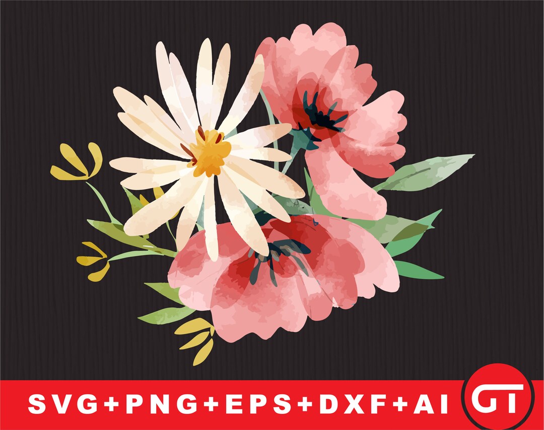 Vintage Floral Svg , Digital Roses Clipart, Vintage Flower PNG ...
