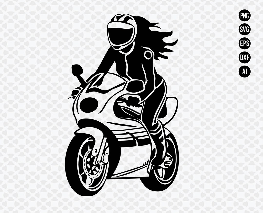 Sports Riding Rider Road Motorbike Racing Women SVG PNG, Lady Biker SVG ...