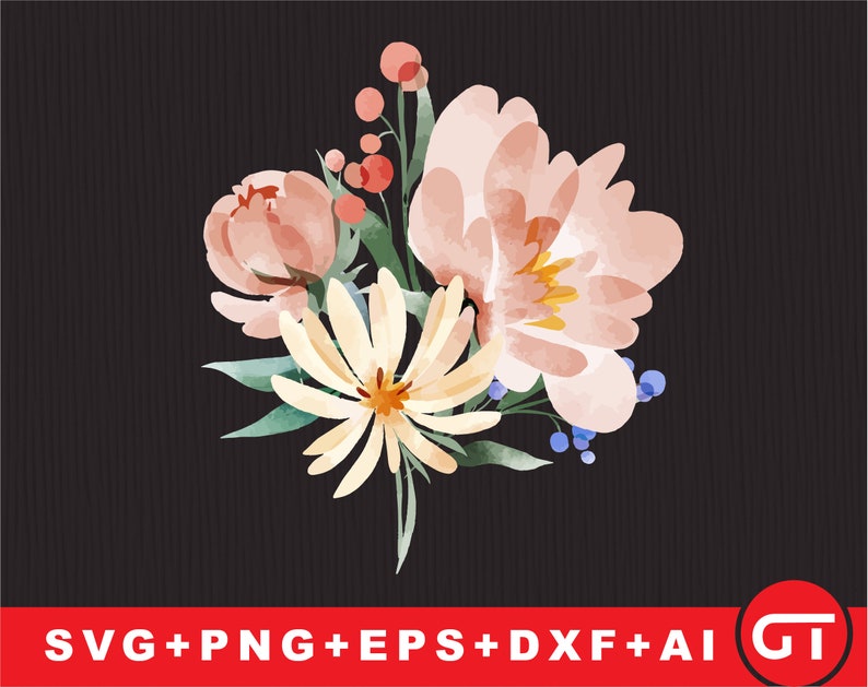 Vintage Floral Svg Digital Roses Clipart Vintage Flower PNG - Etsy