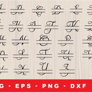 Split Monogram Alphabet SVG Cut File for Cricut , Split Letter Svg ...