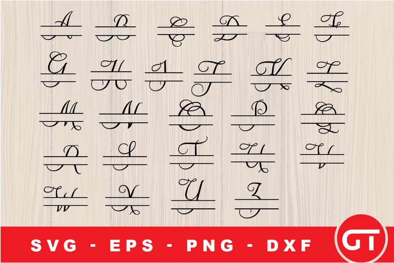 Split Monogram Alphabet SVG Cut File for Cricut Split Letter - Etsy