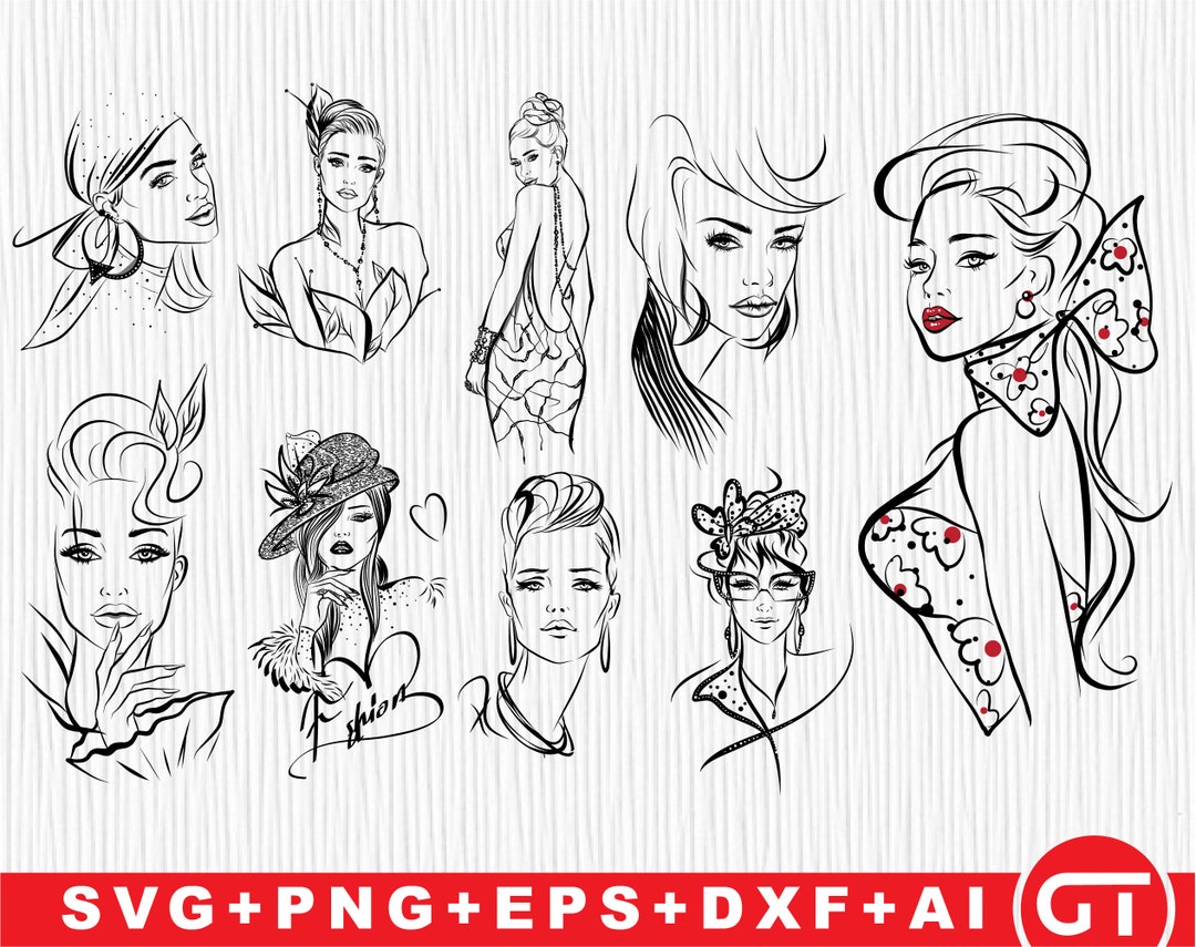 Woman Model Svg Evening Dress Svg Fashion Women Svg File - Etsy