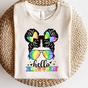 Hello Eleven Tie Die Svg , Png File , 11th Birthday SVG PNG , Eleven ...