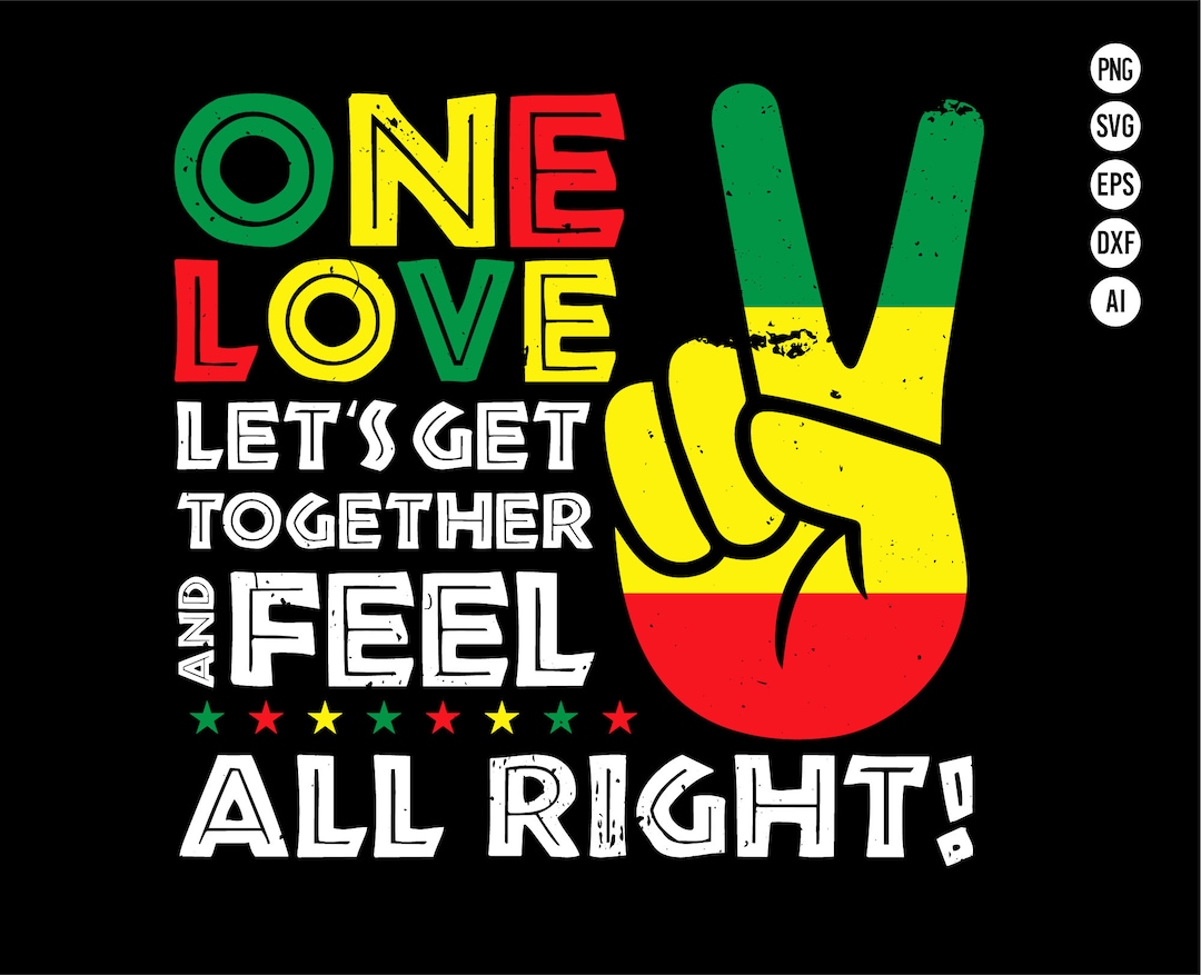 Jamaica One Love SVG PNG, Reggae Caribbean Music Pride Flag Svg File ...
