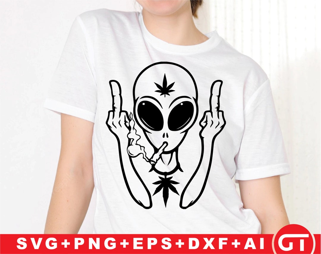 Alien smoke Weed Middle Finger svg Clipart , astronomía svg design ...