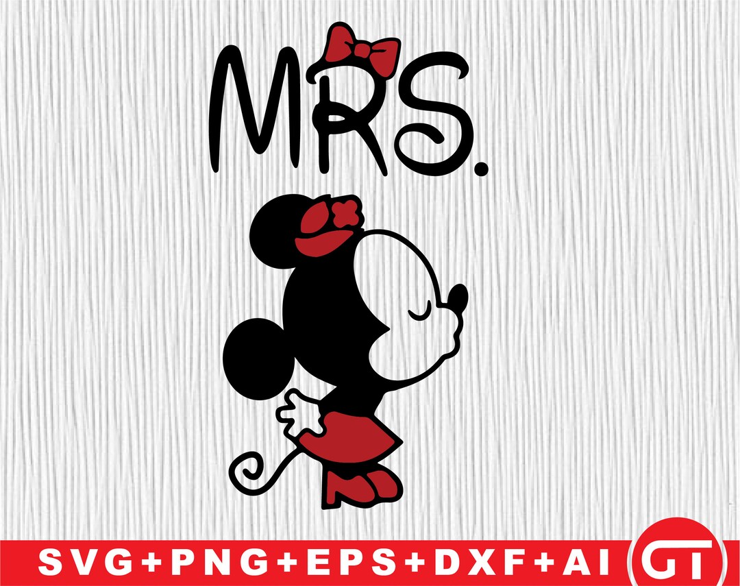 Mrs Mouse Head SVG , Mouse Valentine's Day Love Kiss Svg Png , Layered ...