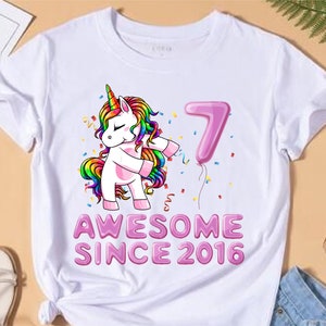 7 Years Old Unicorn Svg Png Flossing Unicorn 7th Birthday Girl Unicorn ...