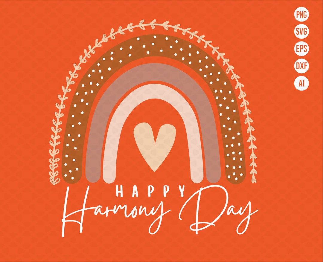 Harmony Day SVG PNG, Boho Rainbow Svg , Happy Harmony Day Svg File ...