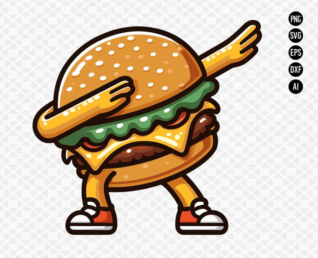 Funny Hamburger Dabbing SVG PNG, Food Cheeseburger Lover Joke Svg File ...