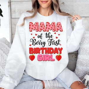 Mama Berry First Birthday Girl SVG PNG, Strawberry Party Decorations ...
