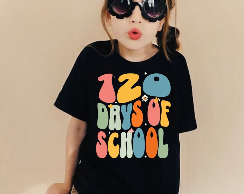 Teacher Kids Retro Groovy 120 Days Svg Happy 120th Day of - Etsy