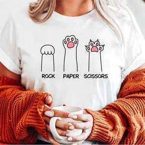 Rock Paper Scissors Cat Svg Hand Game Cute Pink Paw Funny Cat Lovers ...