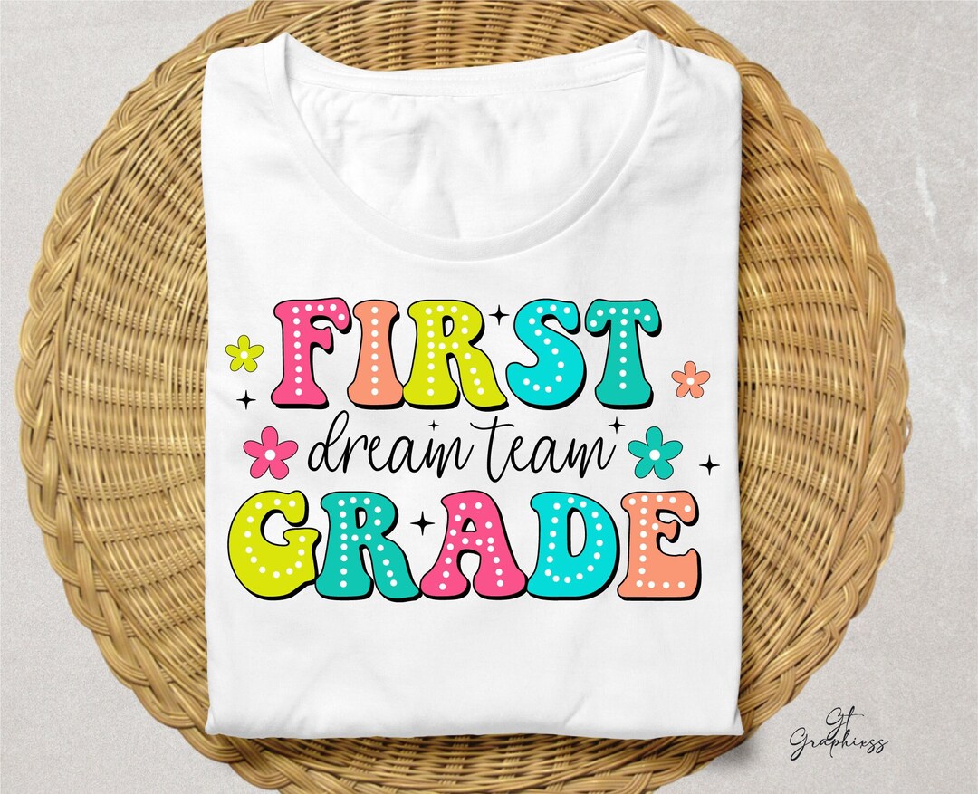Retro First Grade Dream Team SVG PNG, Groovy Teacher Back to School Svg ...
