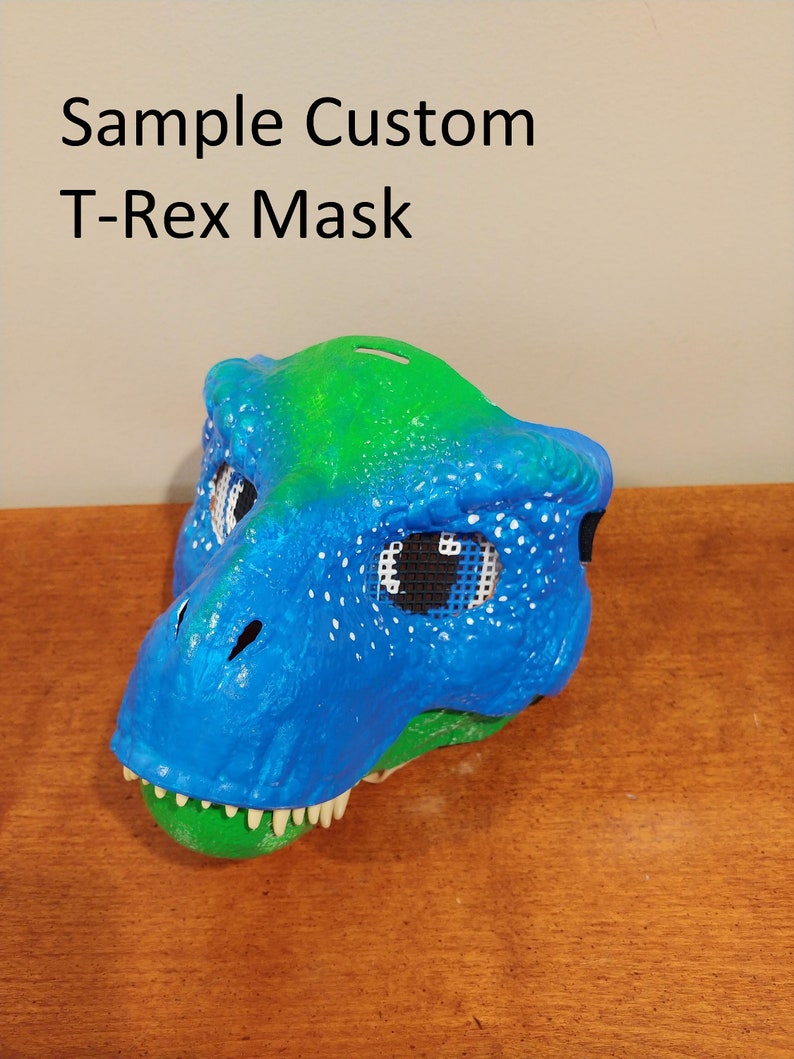 Custom Painted T-rex Dino Mask Commission: You Provide the Design or ...
