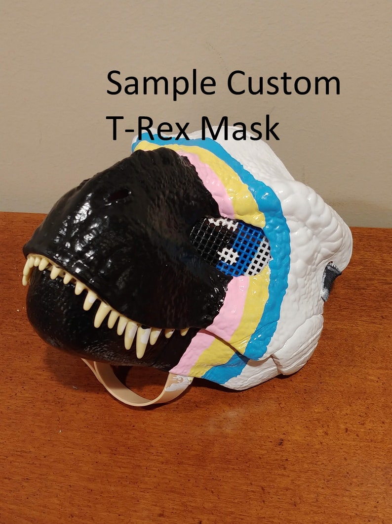 Custom Painted T-rex Dino Mask Commission: You Provide the Design or ...