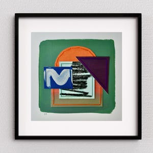 Abstract Collage, Sunrise Over the Dock, Mixed Media Art, Original Art ...