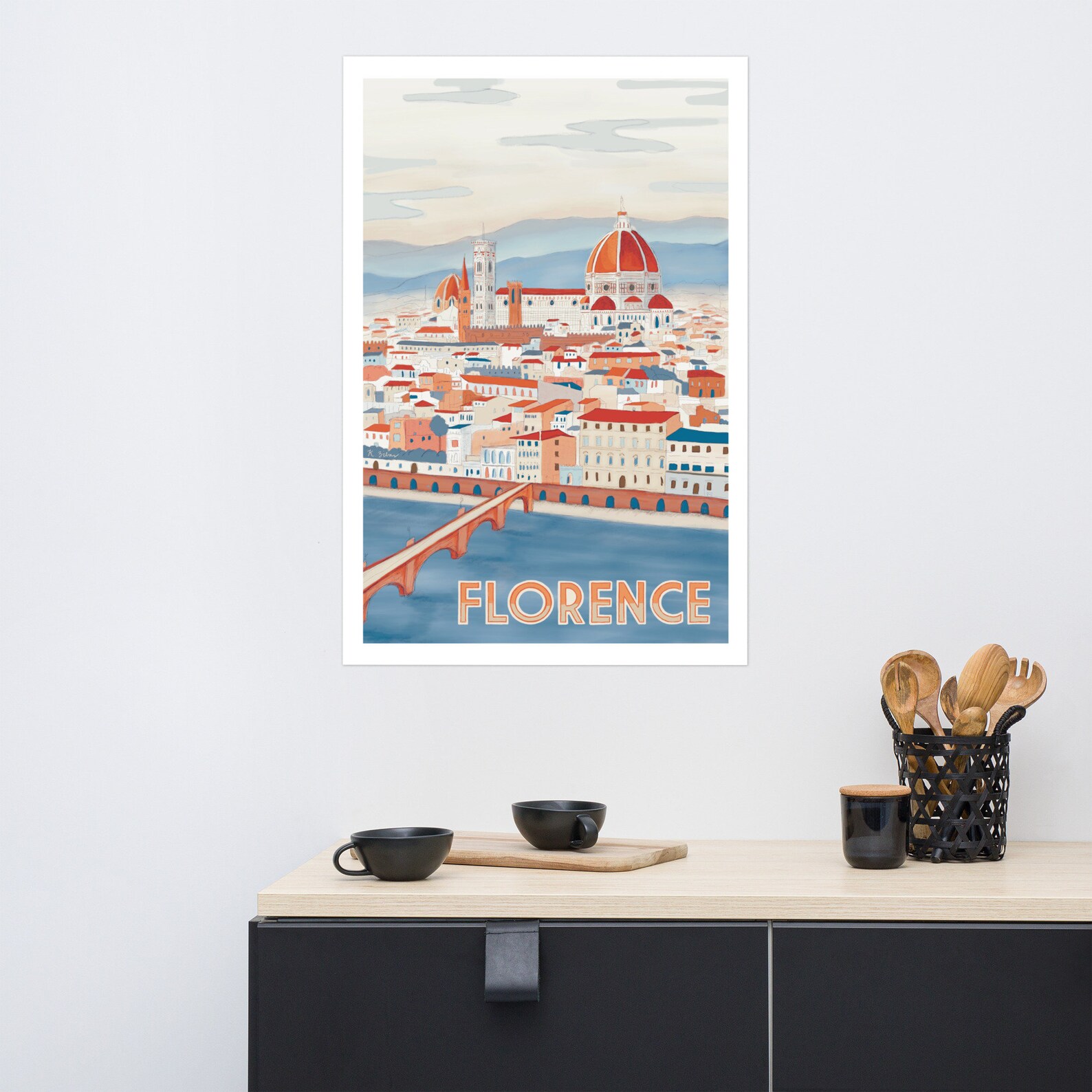 Florence Travel Poster Florence Italy Print Italy Wall - Etsy