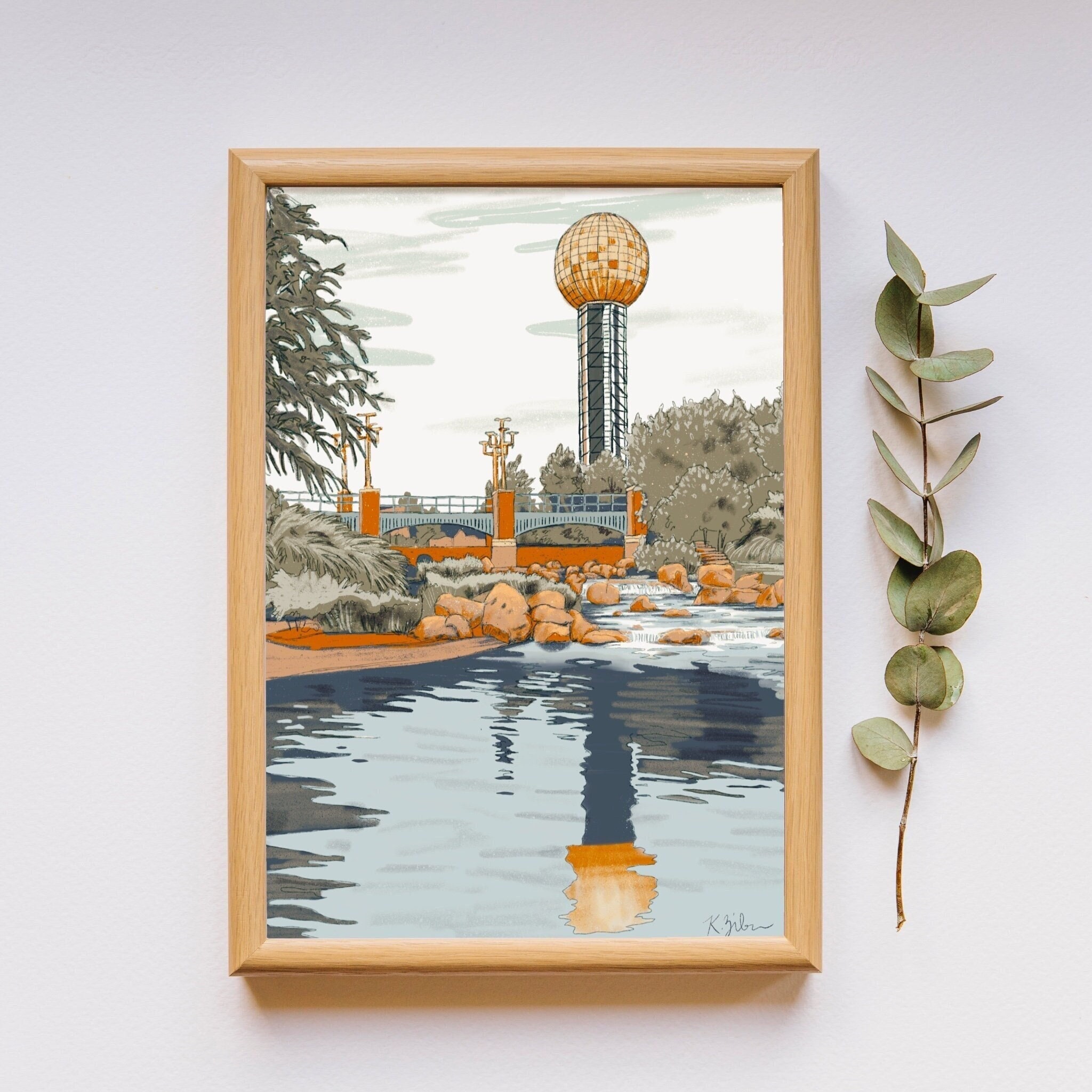 Knoxville Art Print | Sunsphere Wall Art | Downtown Knoxville | Worlds ...
