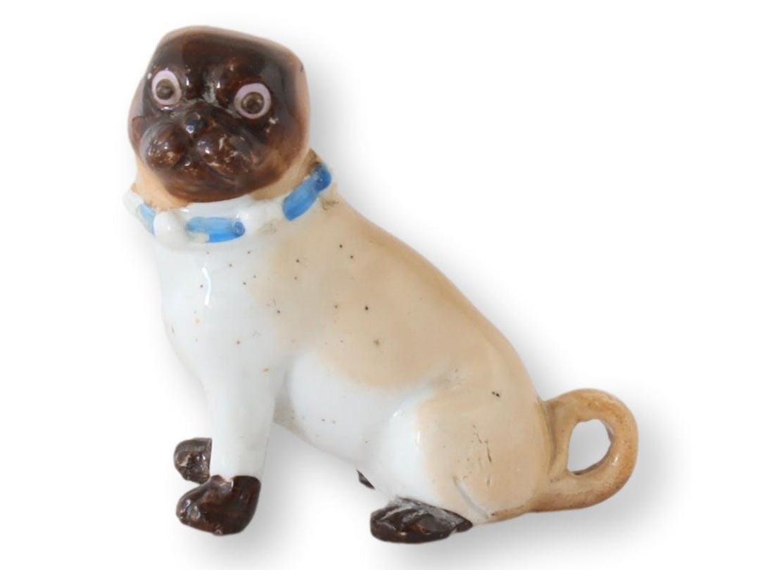 Antique Dresden Pug Dog - Etsy