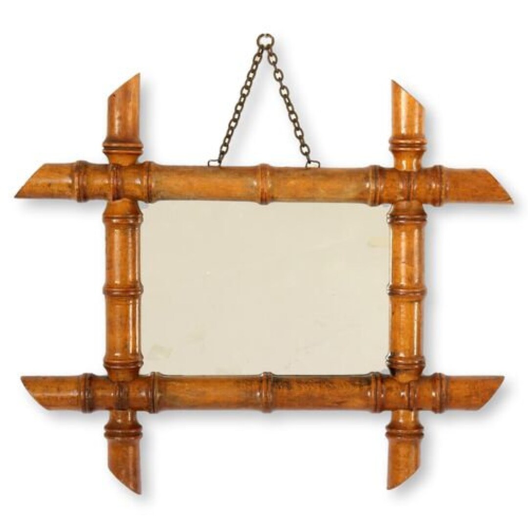 Antique French Faux Bamboo Framed Wall Mirror - Etsy