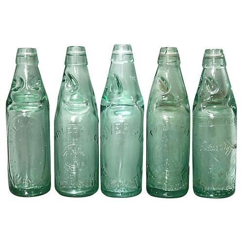 Antique Codd-neck Soda Bottles, S/5 - Etsy