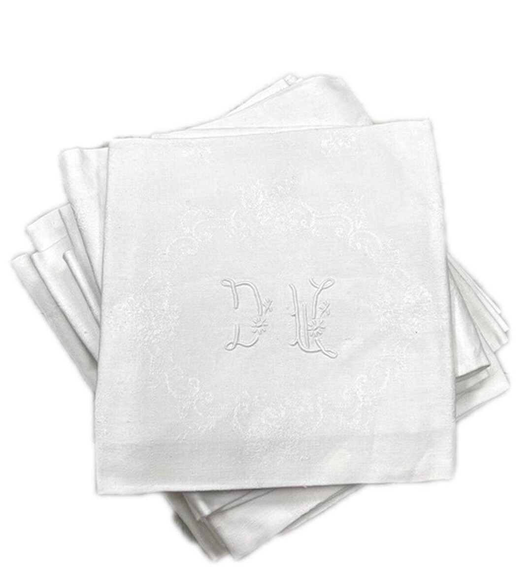 Antique French Dinner Napkins MC/DW S/12 - Etsy