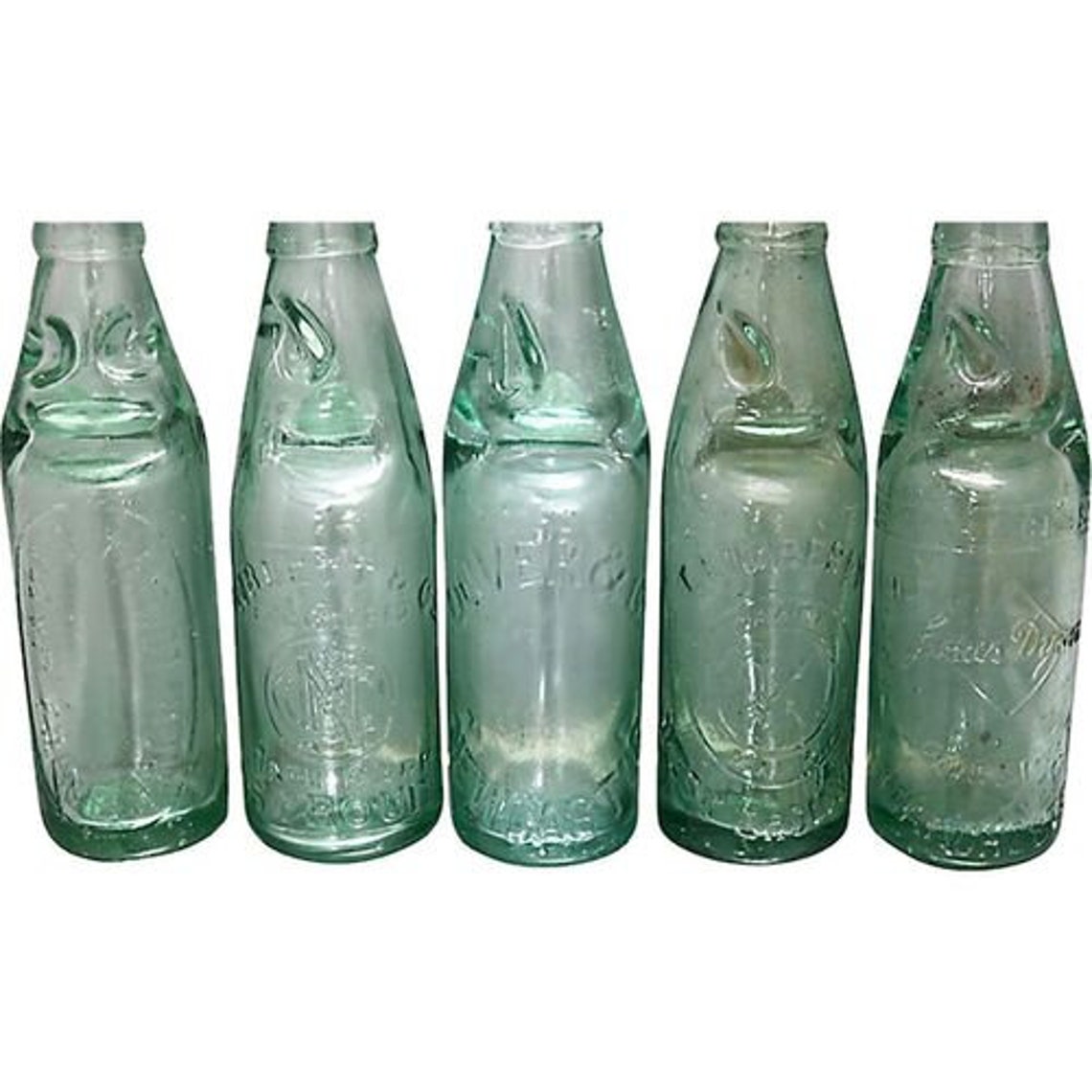 Antique Codd-neck Soda Bottles, S/5 - Etsy